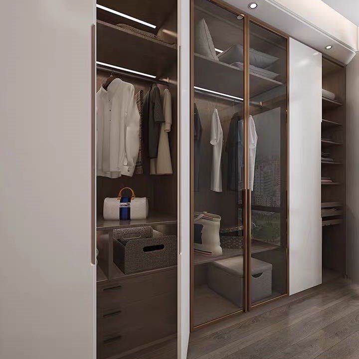 Custom Matte White Swing Shutter Wardrobe - Modern Storage Solution