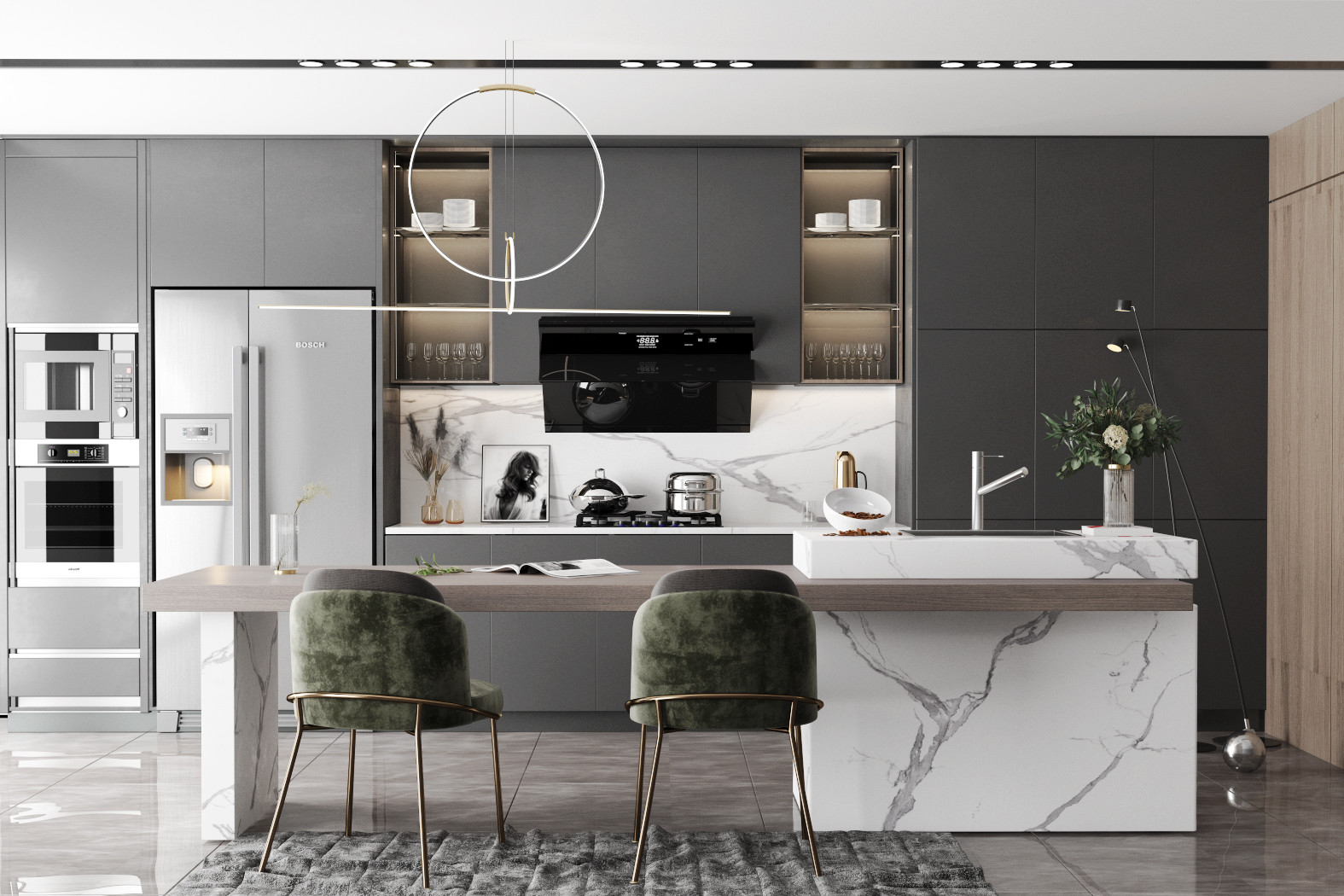 Modern Modular Kitchen Cabinet Sets - Customizable & Eco-Friendly